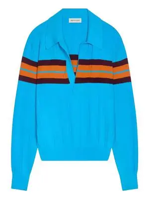 Dries Van Noten Striped V-neck Sweater - Blue