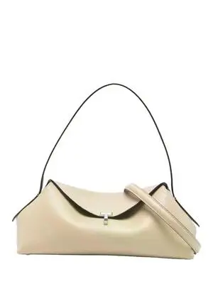 TOTEME Medium T-lock Grained-leather Shoulder Bag - Neutrals