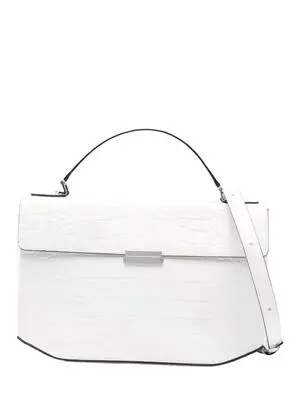 TOTEME Croc-embossed Leather Tote - White