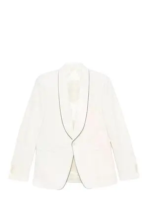 LARDINI Piped Collar Blazer - Neutrals