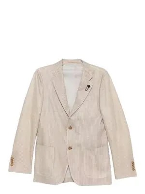 LARDINI Patterned Button Blazer - Neutrals