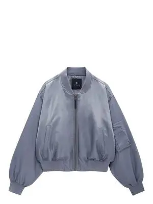 ANINE BING Cropped "leon" Bomber - Gray