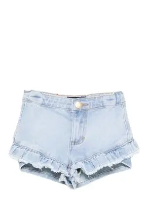 MOLO Agnetha Denim Shorts With Ruffle Hem - Blue