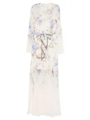 Zimmermann Luna Sheath Long Dress - Blue