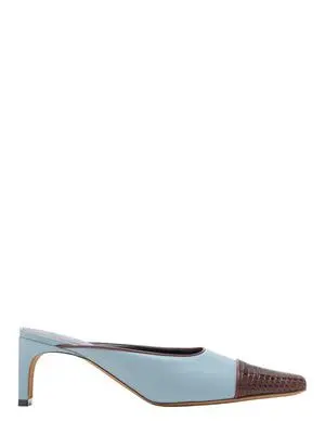Ulla Johnson Mix Media Mid Heel Mule Arctic