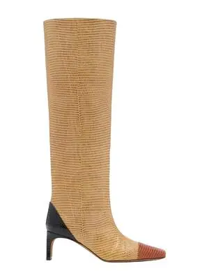 Ulla Johnson Mix Media Mid Heel Boot - Bisque