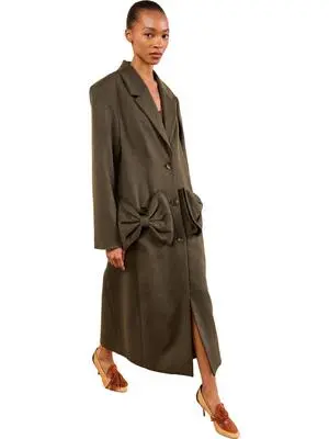 Ulla Johnson Corin Wool Coat With Bows - Willow