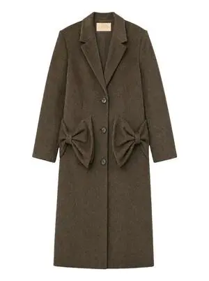 Ulla Johnson Corin Wool Coat With Bows - Willow