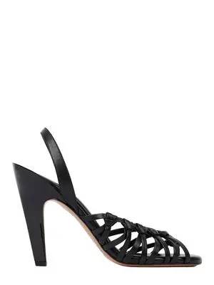 Chloé Estra Heeled Slingback Sandals - Black