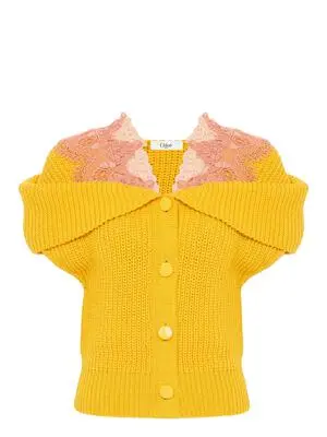 Chloé Knit Cape Cardigan - Golden Bud Yellow