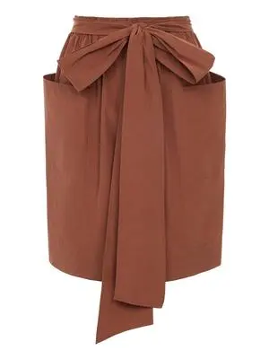 Chloé Pencil Skirt In Poplin - Plain Brown