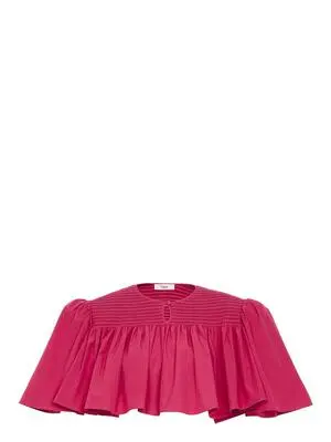 Chloé Gathered Cropped Top - Garnet Pink
