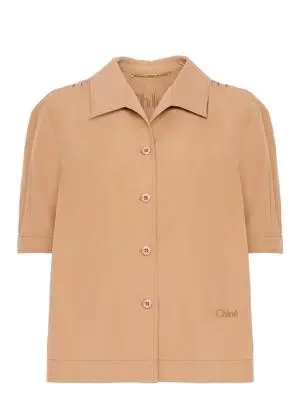 Chloé Organic Cotton Poplin Shirt - Reef Shell