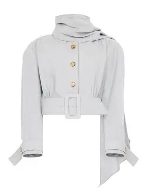 Chloé Cropped Scarf Jacket - Storm Grey