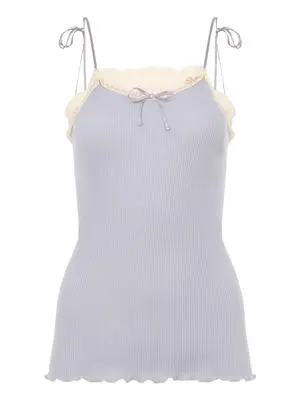 Chloé Thin-strap Ribbed Tank Top - Cashmere Grey