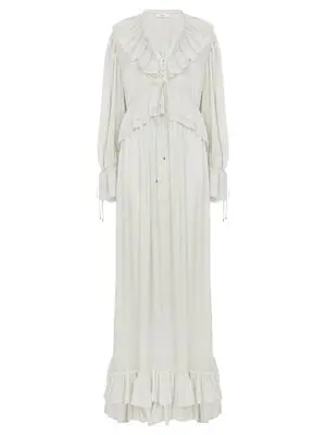 Chloé Gathered Long Dress - Slightly Grey