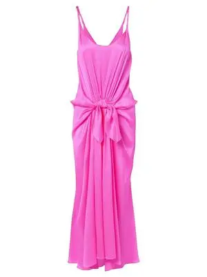 JW Anderson Gathered Silk Maxi Dress - Pink