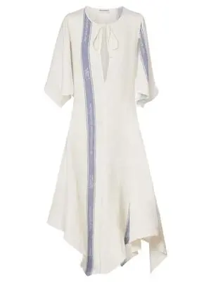 JW Anderson Asymmetric Linen Maxi Dress - White