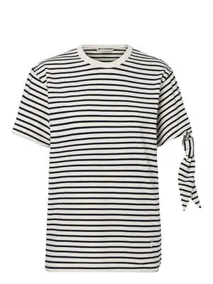 JW Anderson Striped Cotton Jersey T-shirt - White