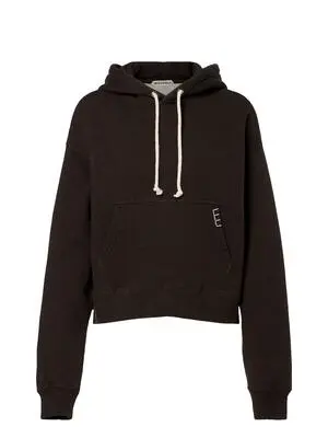 JW Anderson Cropped Cotton Hoodie - Brown