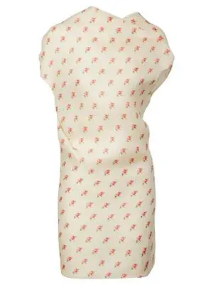 Khaite Floral Draped Silk Minidress - Beige