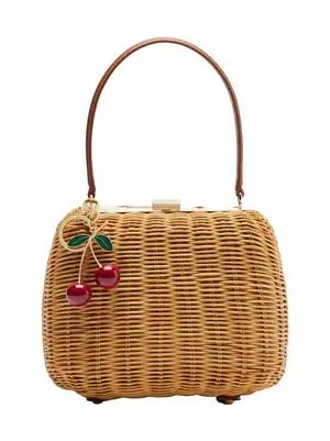 SELF-PORTRAIT Mini Rattan Top-Handle Bag