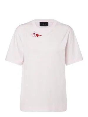 Simone Rocha Embellished Cotton Jersey T-shirt - Pink