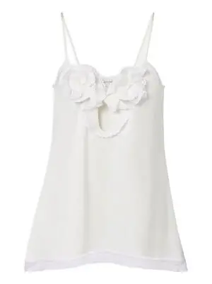 Magda Butrym Floral-appliqué Lace-trimmed Silk Camisole - White