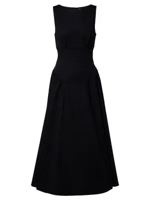 Staud Gwen Cotton Midi Dress - Black
