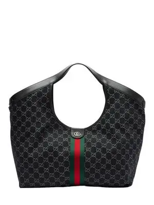 Gucci Large Gg Canvas Tote Bag - Black