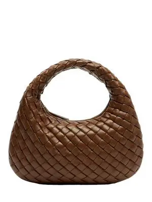 Bottega Veneta Intrecciato Leather Top Handle Bag - Brown
