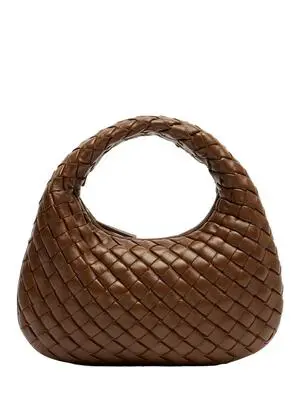 Bottega Veneta Baby Veneta Leather Top Handle Bag - Brown