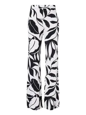 Max Mara Abate Printed Wide-Leg Pants Black