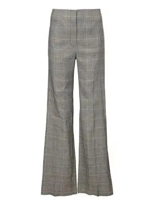 Veronica Beard Checked Wide-leg Pants - Grey