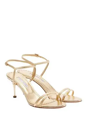 Manolo Blahnik Ciagalo 70 Metallic Leather Sandals - Gold
