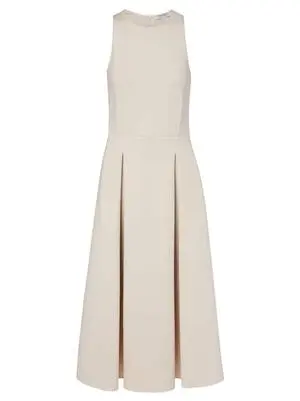 Max Mara Cannone Cotton-blend Midi Dress - White