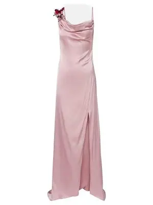 Blumarine Appliqué Satin Gown - Pink