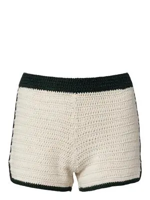 The Upside Molokai Crochet Cotton Shorts - White