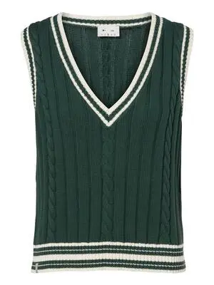 The Upside Santa Fe Julia Cotton Sweater Vest - Green