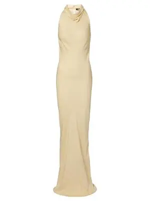 ROTATE BY BIRGER CHRISTENSEN Halterneck Satin Gown - Yellow