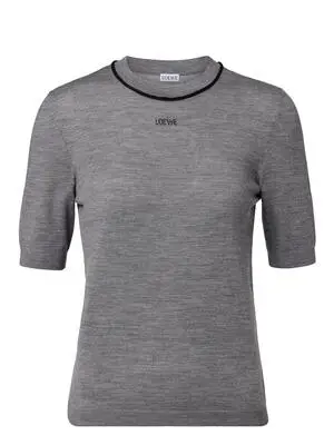 Loewe Logo Wool Sweater Grey