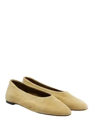 TOTEME Suede Ballet Flats - Beige