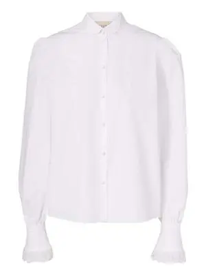 Valentino Garavani Embroidered Cotton Poplin Blouse - White