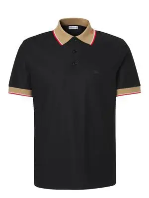 Burberry Evan Cotton Polo Shirt - Black
