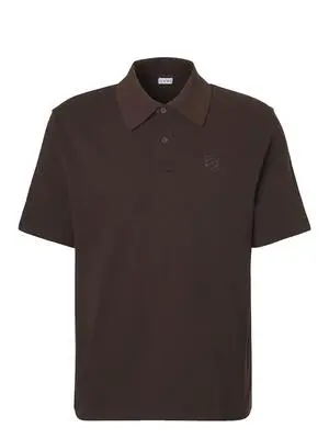 Loewe Anagram Cotton Piqué Polo Shirt - Brown