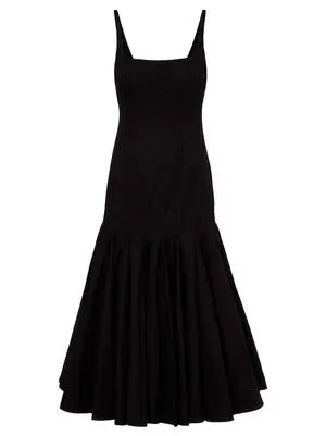 Jacquemus Agave Cotton Poplin Midi Dress - Black