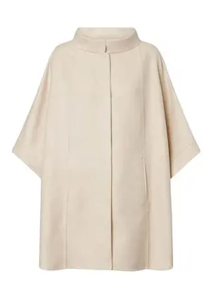 Loro Piana Salzburg Leather-trimmed Cashmere Cape - White