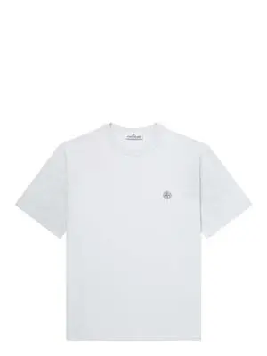 Stone Island Logo-appliquéd Garment-dyed Cotton-jersey T-shirt - Gray