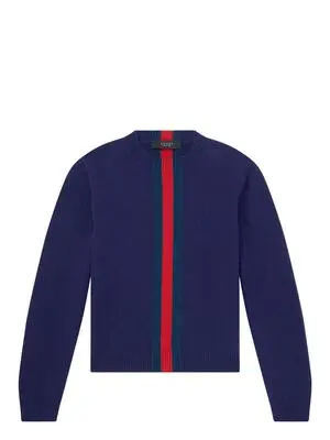 Gucci Logo-appliquéd Cotton-blend Sweater - Blue
