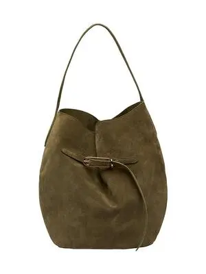 LIFFNER Large Belted Bucket Bag - Green